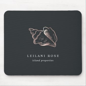 Elegant Rose Gold Conch Shell Mouse Pad | Zazzle