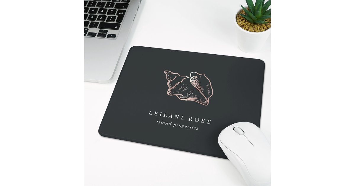 Elegant Rose Gold Conch Shell Mouse Pad | Zazzle