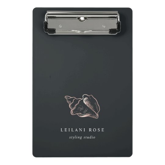 Elegant Rose Gold Conch Shell Personalized Mini Clipboard | Zazzle.com