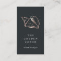 Elegant Rose Gold Conch Shell Vertical Business Card | Zazzle