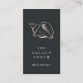 Elegant Rose Gold Conch Shell Vertical Business Card | Zazzle