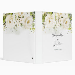Elegant Rose & Gold Cursive Wedding Binder | Zazzle