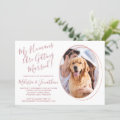 Elegant Rose Gold Custom Pet Photo Dog Wedding Invitation | Zazzle