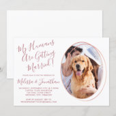 Elegant Rose Gold Custom Pet Photo Dog Wedding Invitation | Zazzle