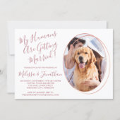 Elegant Rose Gold Custom Pet Photo Dog Wedding Invitation | Zazzle