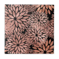 Elegant Rose Gold Dahlia Floral Ceramic Tile | Zazzle