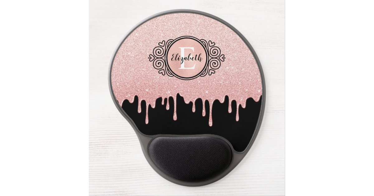 Elegant Rose Gold Dripping Glitter Mouse Pad | Zazzle