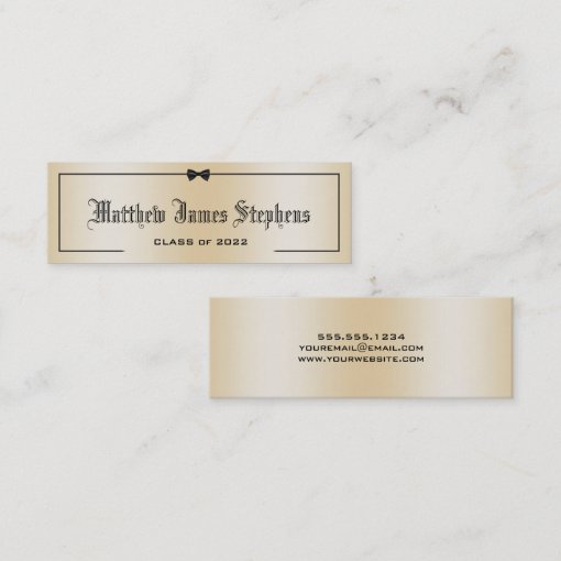 Elegant Rose Gold Formal Graduation Name Card | Zazzle