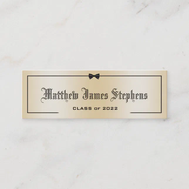 Elegant Rose Gold Formal Graduation Name Card | Zazzle