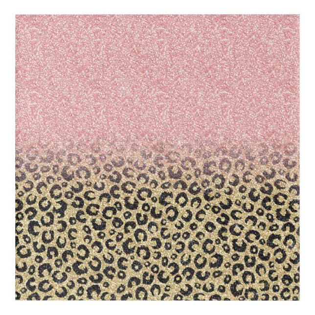 Elegant Rose Gold Glitter Black Leopard Print Acrylic Print | Zazzle