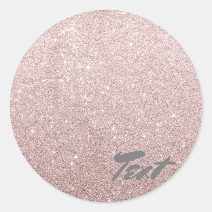 elegant rose gold glitter classic round sticker | Zazzle