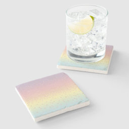 Elegant rose gold glitter confetti dots gradient stone coaster | Zazzle