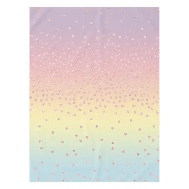 Elegant rose gold glitter confetti dots gradient tablecloth | Zazzle