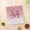 Elegant Rose Gold Glitter Girly Monogram 3 Ring Binder | Zazzle