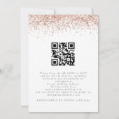 Elegant Rose Gold Glitter QR code Wedding Invitation | Zazzle