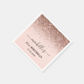 Elegant Rose Gold Glitter Sparkle 21st Birthday Napkins | Zazzle