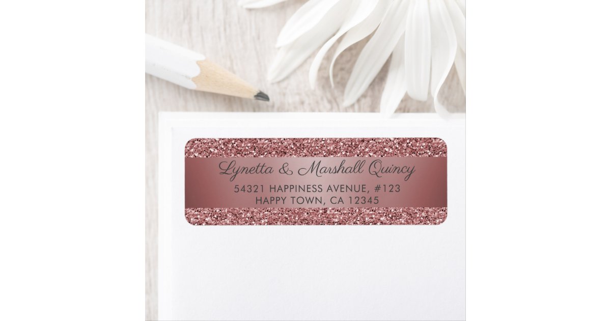 Elegant Rose Gold Glitter Sparkle Label | Zazzle