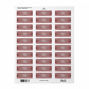 Elegant Rose Gold Glitter Sparkle Label | Zazzle