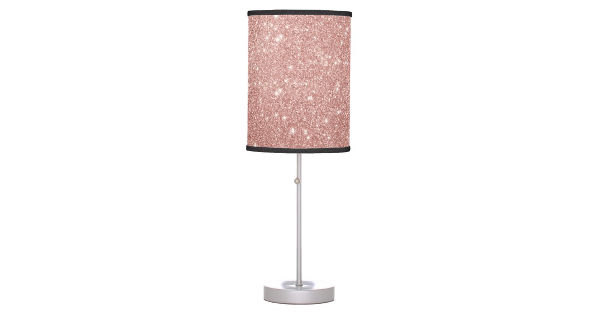 Elegant rose gold glitter table lamp | Zazzle
