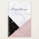 Elegant rose gold glitter white black marble planner | Zazzle