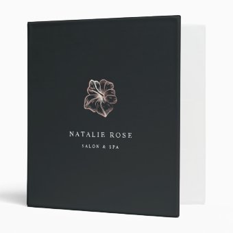Elegant Rose Gold Hibiscus Flower 3 Ring Binder | Zazzle