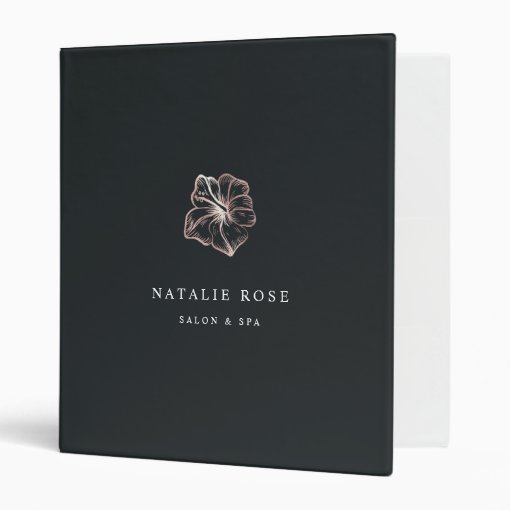Elegant Rose Gold Hibiscus Flower 3 Ring Binder | Zazzle