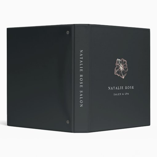 Elegant Rose Gold Hibiscus Flower 3 Ring Binder | Zazzle