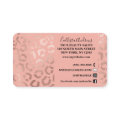 Elegant Rose Gold Leopard Cheetah Animal Print Business Card | Zazzle
