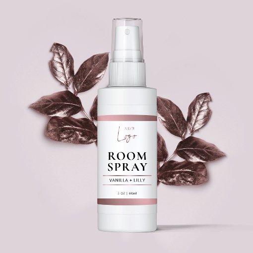 Elegant Rose Gold Logo Room Freshener Spray Label | Zazzle