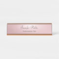 Elegant Rose Gold Modern Template Professional Desk Name Plate | Zazzle