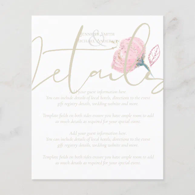 Elegant Rose Gold Modern Wedding Sparkle | Zazzle