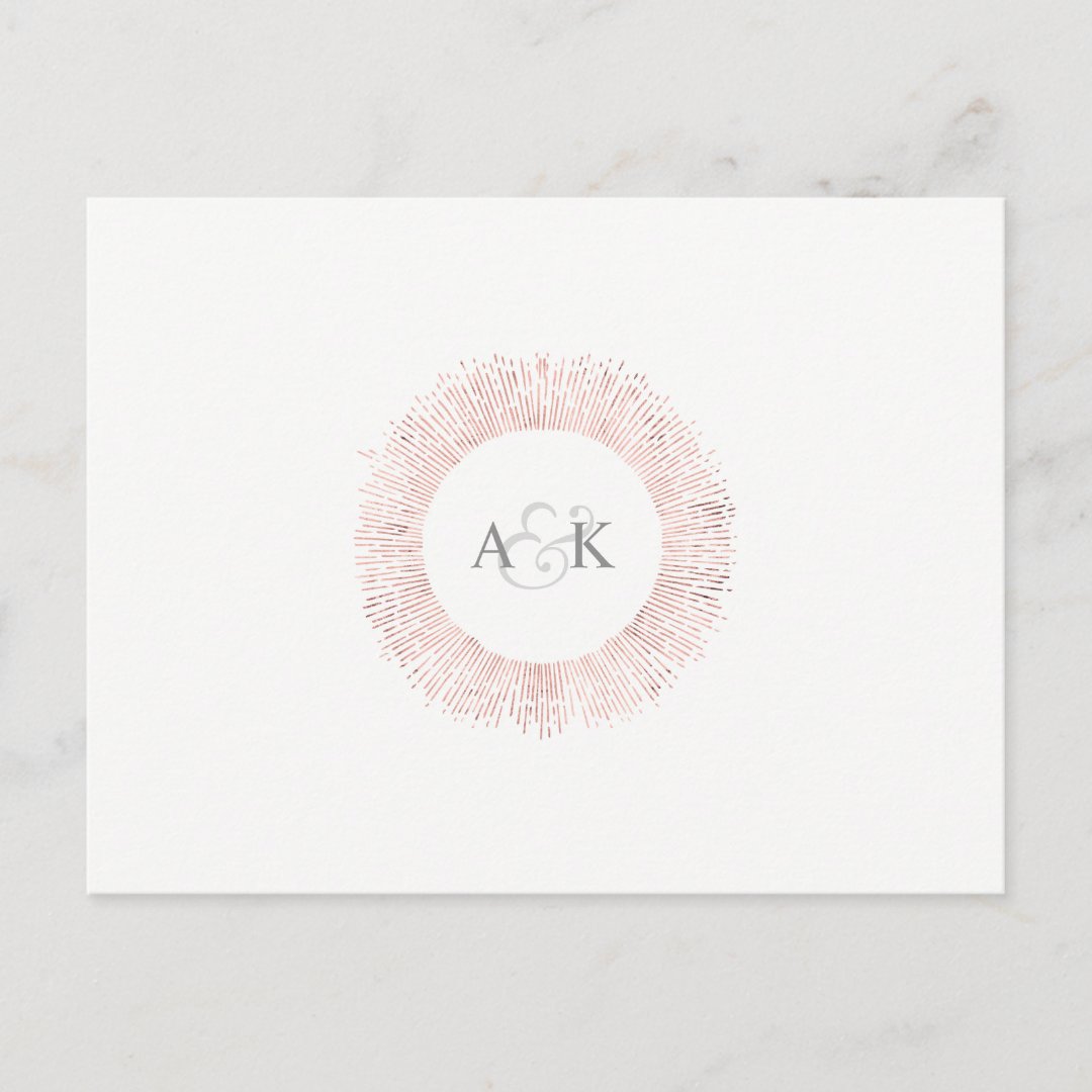 Elegant rose gold monogram save the date postcard | Zazzle