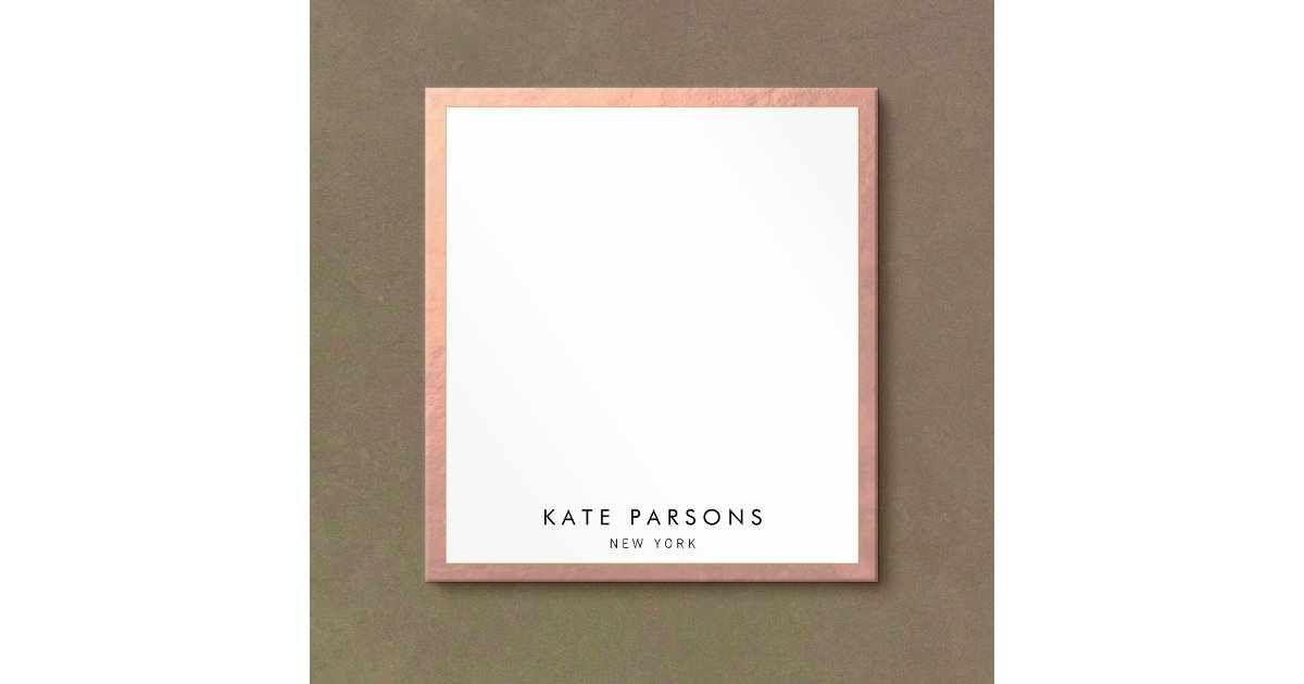 Elegant Rose Gold Notepad | Zazzle