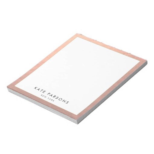 Elegant Rose Gold Notepad | Zazzle
