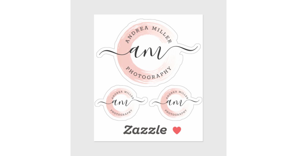 Elegant Rose Gold Paint Swash Logo Custom Decal | Zazzle