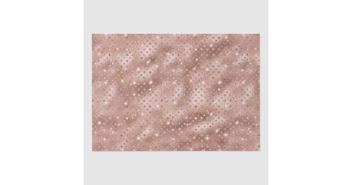 Elegant Rose Gold Polka Dot Metallic Glitter Tissue Paper | Zazzle