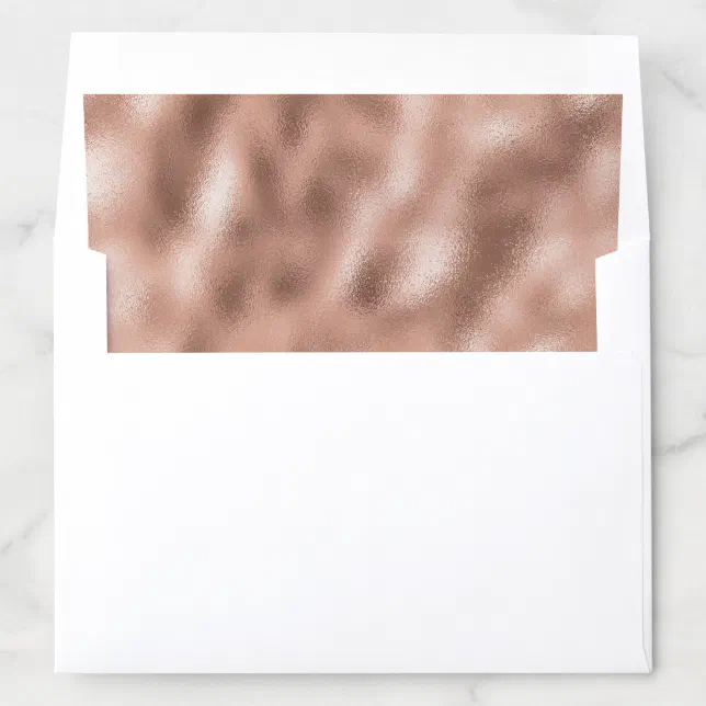 Elegant Rose Gold Shimmer Foil Wedding Envelope Liner | Zazzle