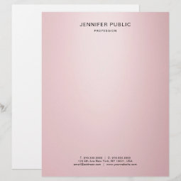 Elegant Rose Gold Simple Template Modern Trendy Letterhead | Zazzle