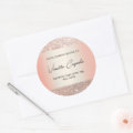 Elegant Rose Gold Sweets Bakery Ingredient List Classic Round Sticker ...