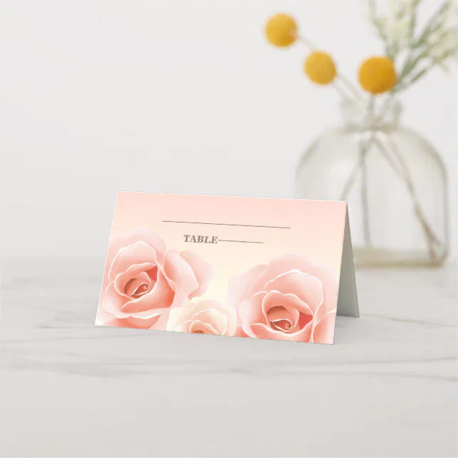 Elegant Rose Painting Table Place Cards | Zazzle