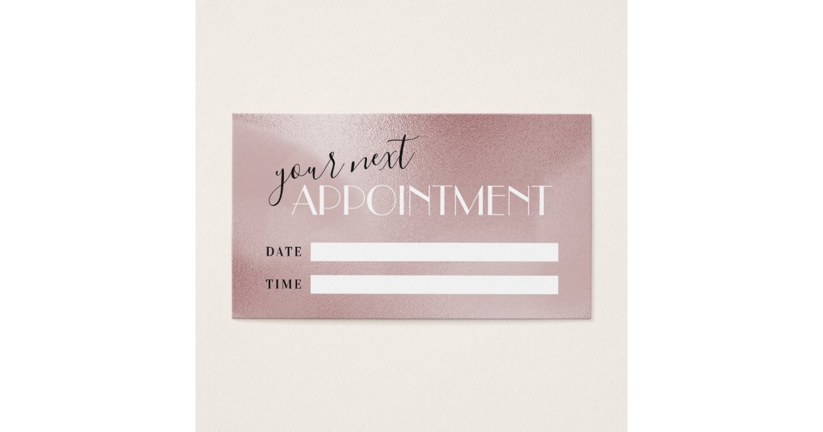 Elegant rose pink appointment card | Zazzle