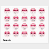 Elegant Rose Pink Vote For Prom Queen Custom Name Classic Round Sticker ...