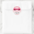 Elegant Rose Pink Vote For Prom Queen Custom Name Classic Round Sticker ...