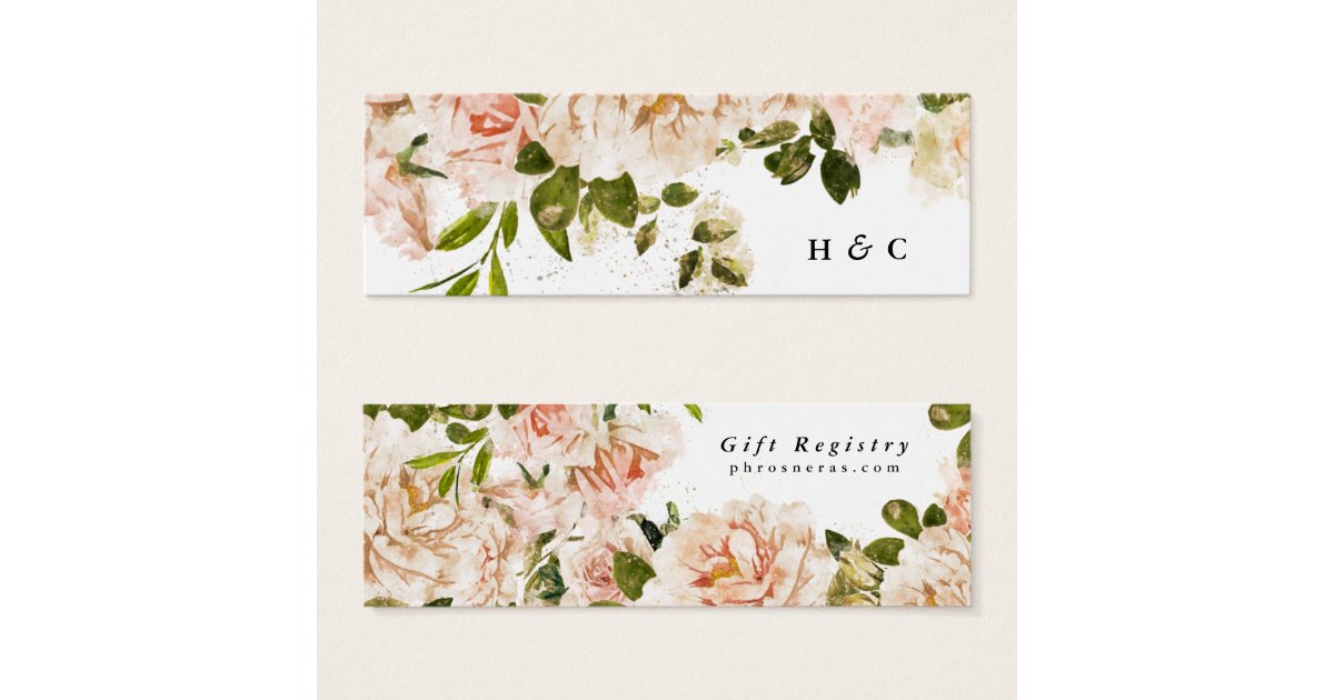 Elegant Rose Romance Registry Insert Card | Zazzle