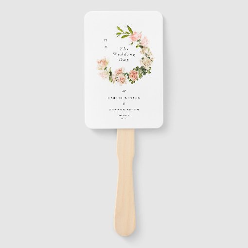 Elegant Rose Romance Wedding Hand Fan | Zazzle
