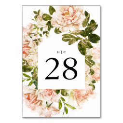 Elegant Rose Romance Wedding Table Numbers | Zazzle