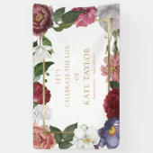 Elegant Roses Floral Funeral Memorial Service Bann Banner | Zazzle