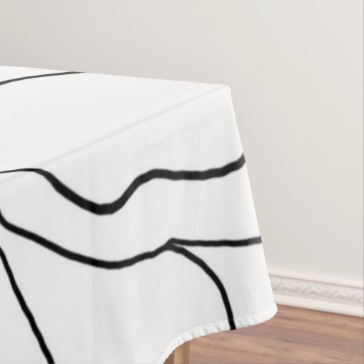 Elegant Roses Floral Line Drawing design Tablecloth | Zazzle