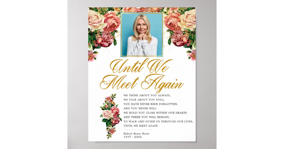 Elegant Roses Funeral Memorial Poem Sign | Zazzle