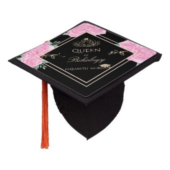 Elegant Roses, Gold Tiara Glitter Graduation Cap | Zazzle